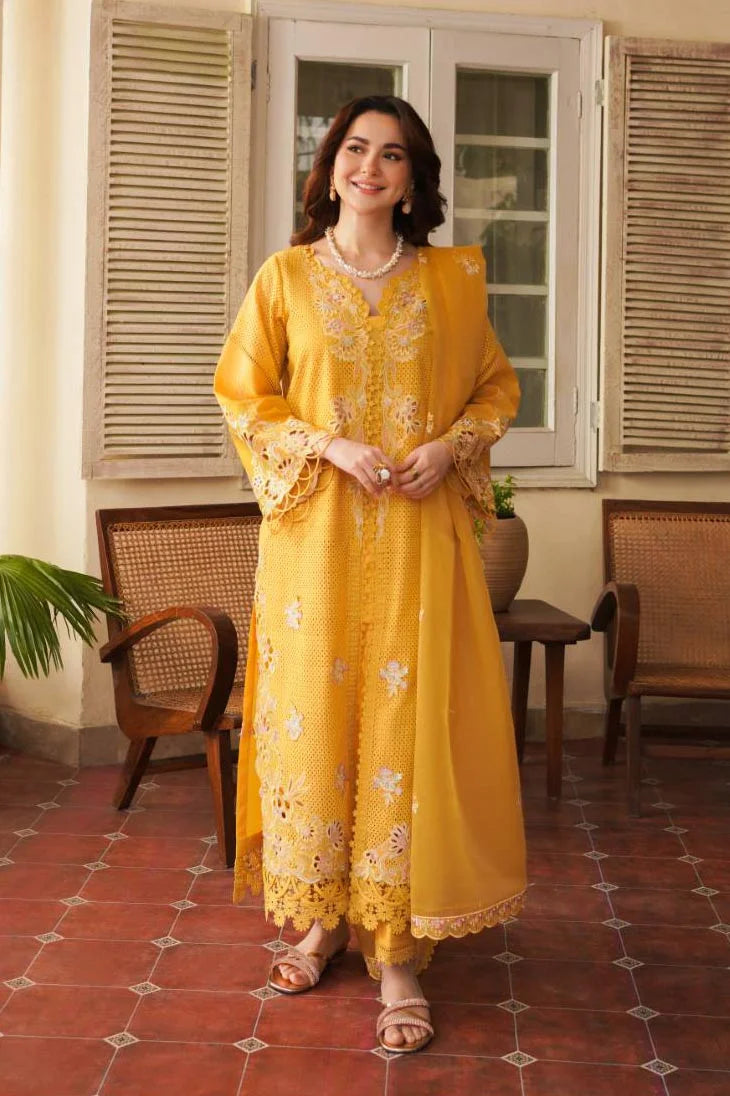 3 PIECE EMBROIDERED Mimosa Mustard - JEEM