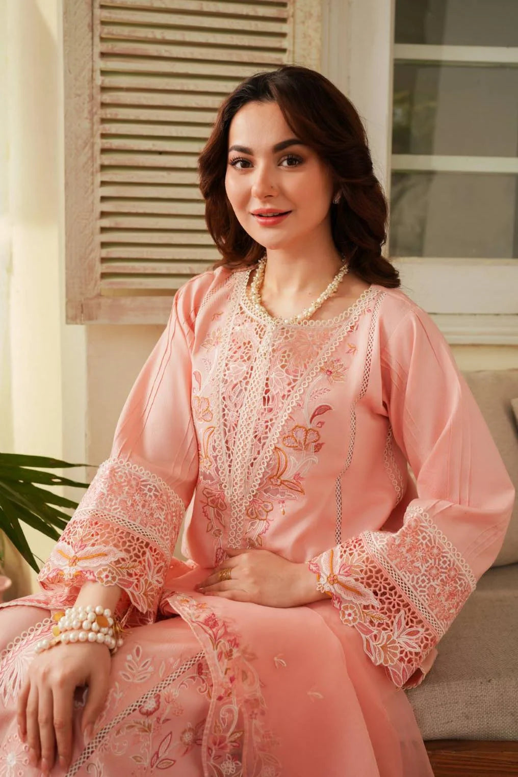 3 PIECE EMBROIDERED Sicily Pink - JEEM